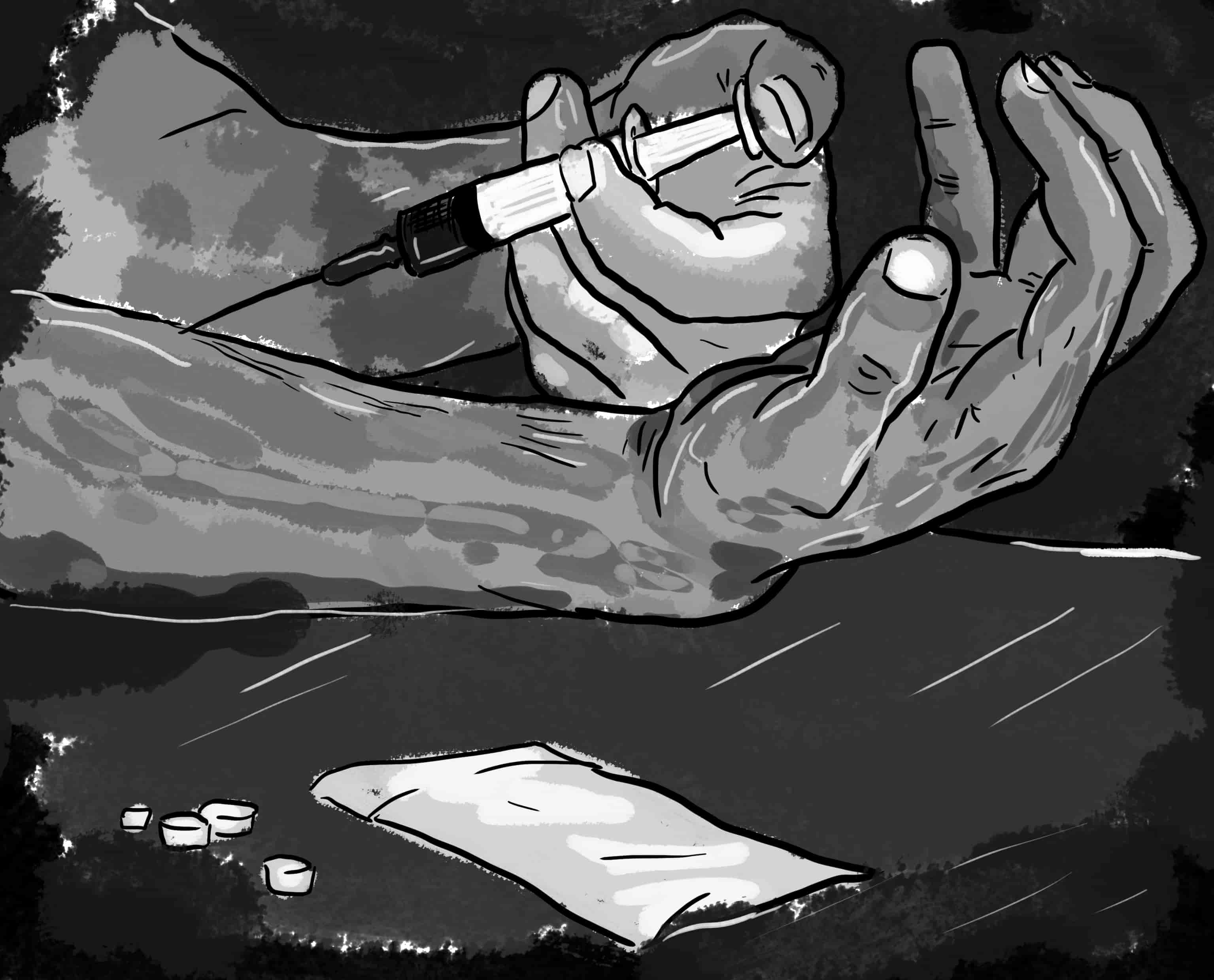 Drug Addict Drawing